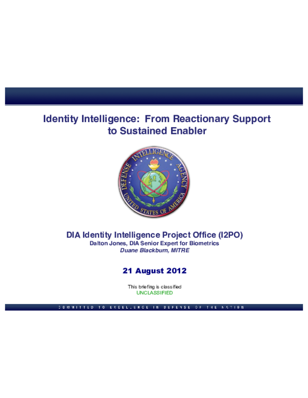 (PDF) Identity Intelligence