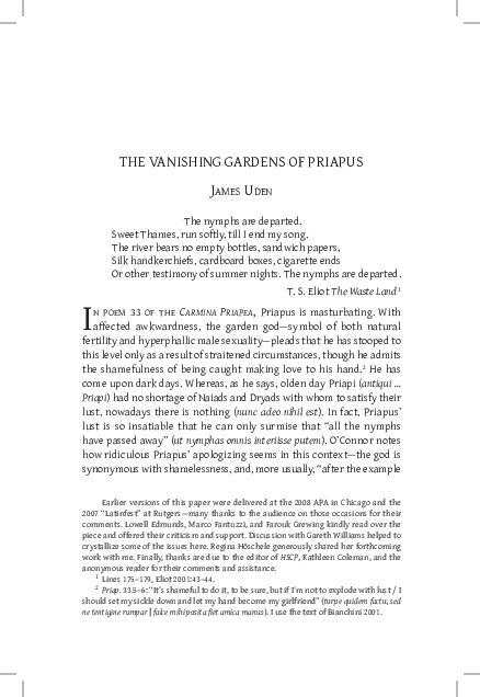 (PDF) The Vanishing Gardens of Priapus
