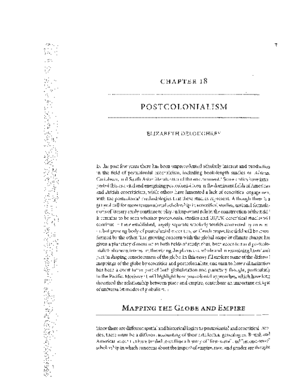 (PDF) Postcolonialism, in Garrard, Ed., Oxford Companion to Ecocriticism