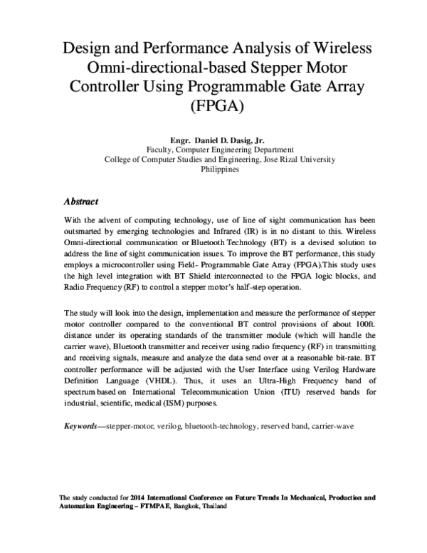 Pdf Fpga Based Wireless Stepper Motor Control 0864