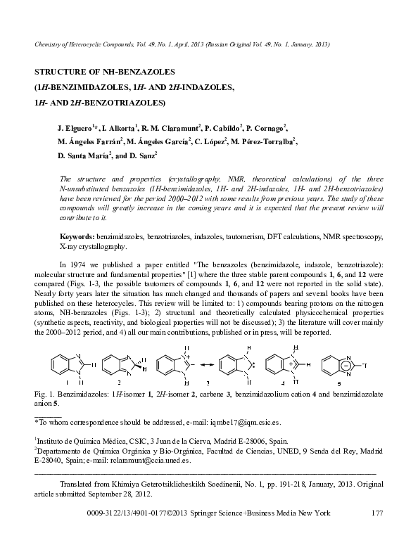 (PDF) STRUCTURE OF NH-BENZAZOLES (1H-BENZIMIDAZOLES, 1H-AND 2H ...