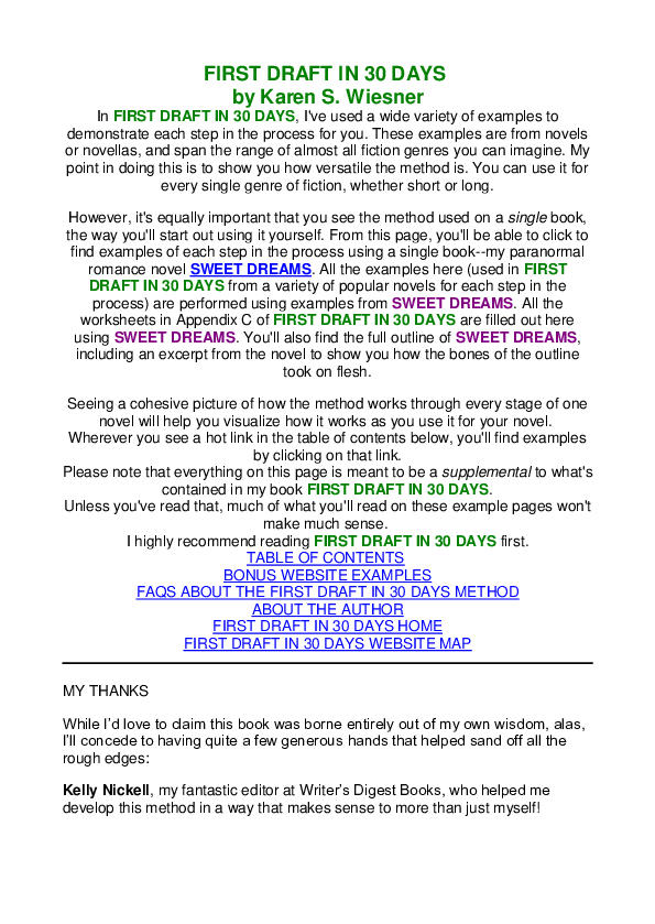 (DOC) FIRST DRAFT IN 30 DAYS