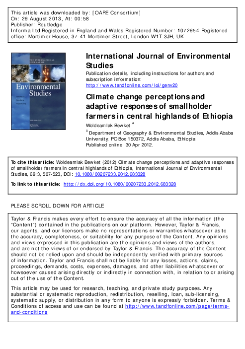 (PDF) climate change perception