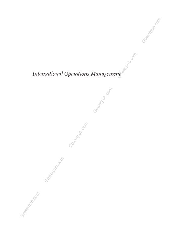 (PDF) International Operations Management