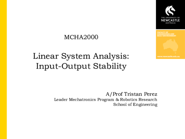 (PDF) 9 Linear System Anaylsis: Input-Output Stability