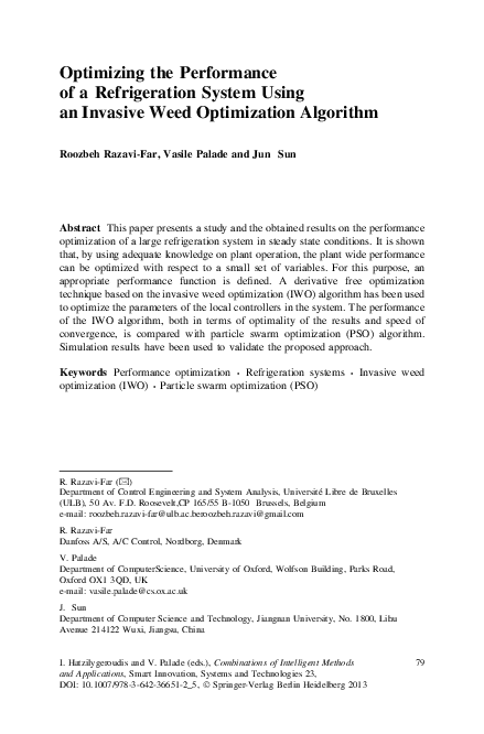 (PDF) Optimizing the performance of a refrigeration system using an ...