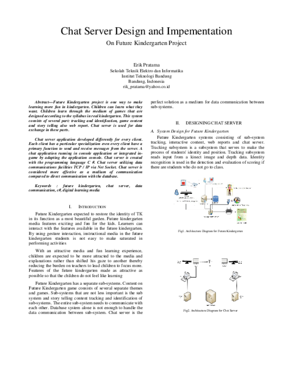 (PDF) Chat Server Design and Impementation On Future Kindergarten Project