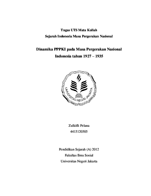 (DOC) Dinamika PPPKI pada Masa Pergerakan Nasional Indonesia tahun 1927 ...
