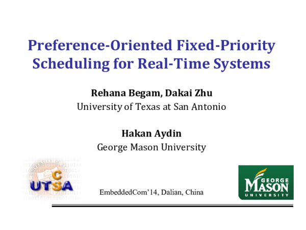 (PPT) Presentation Slides: Preference-Oriented Fixed-Priority Scheduling for Real-Time Systems