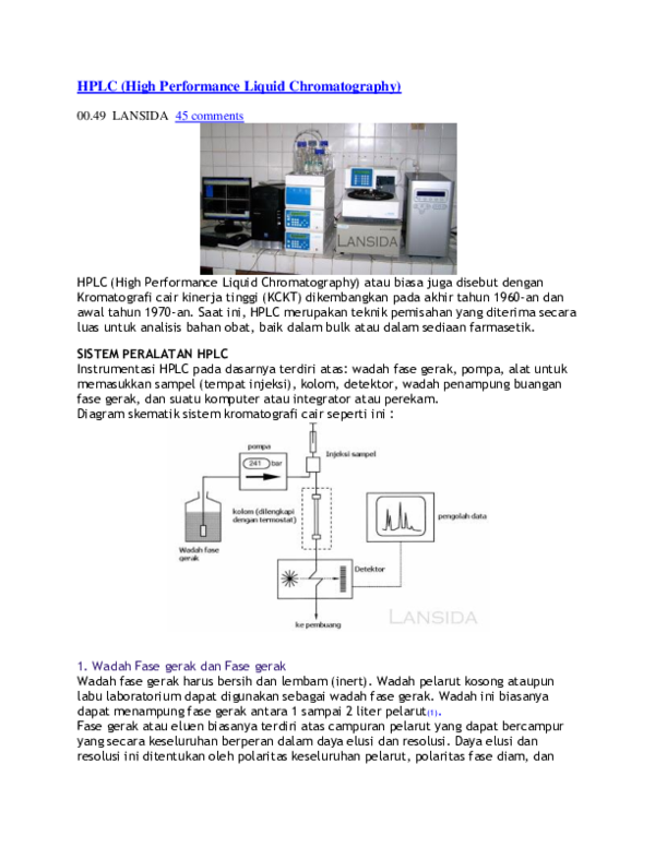 (DOC) HPLC (High Performance Liquid Chromatography