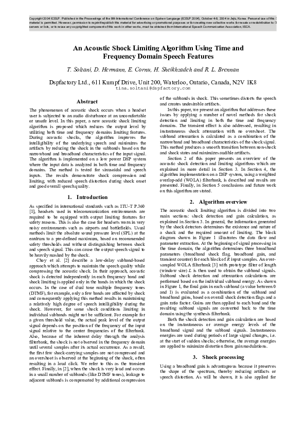 (PDF) An acoustic shock limiting algorithm using time and frequency domain speech features ...