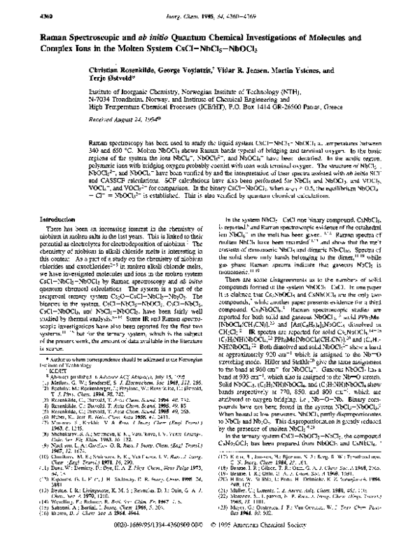 (PDF) Raman spectroscopic and ab initio quantum chemical investigations ...