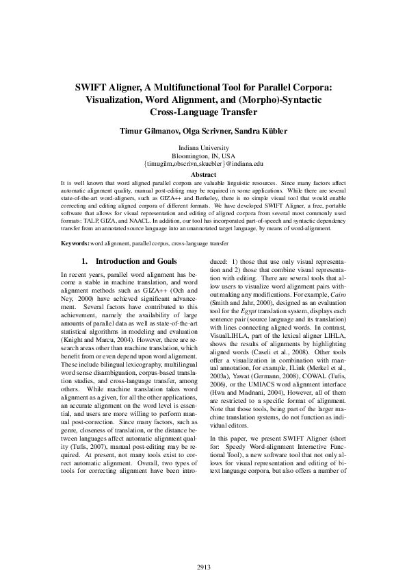 bitext word alignment