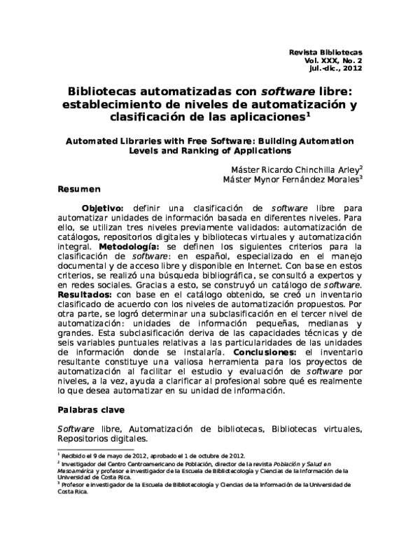 (PDF) Bibliotecas automatizadas con software libre: establecimiento de ...