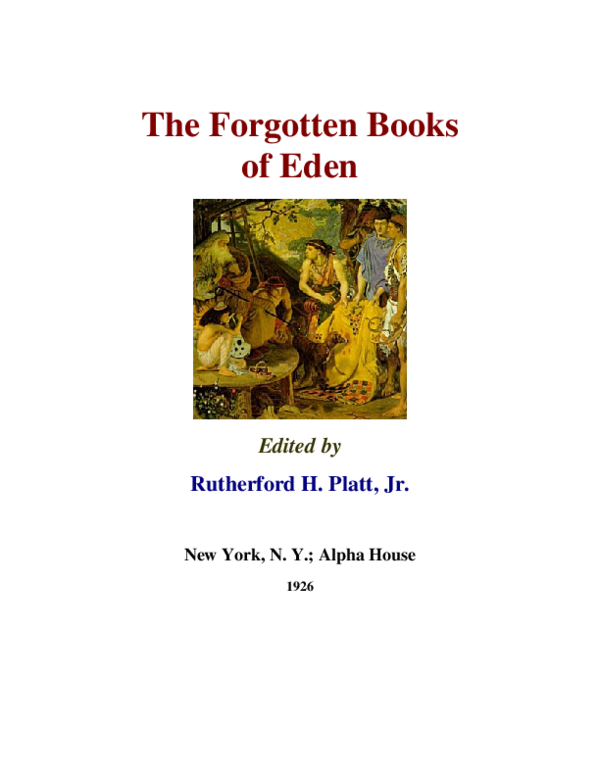 (PDF) The Forgotten Books of Eden Edited by | Judge Sweet - Academia.edu
