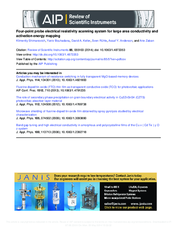 (PDF) Four-point probe electrical resistivity scanning system for large ...
