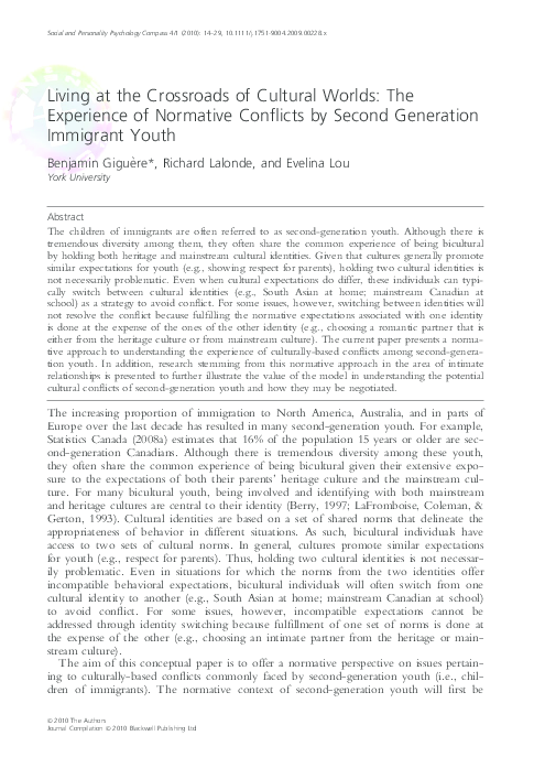 (PDF) Living at the Crossroads of Cultural Worlds: The Experience of ...