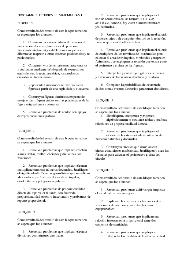 (DOC) PROGRAMA DE ESTUDIOS DE MATEMATICAS I