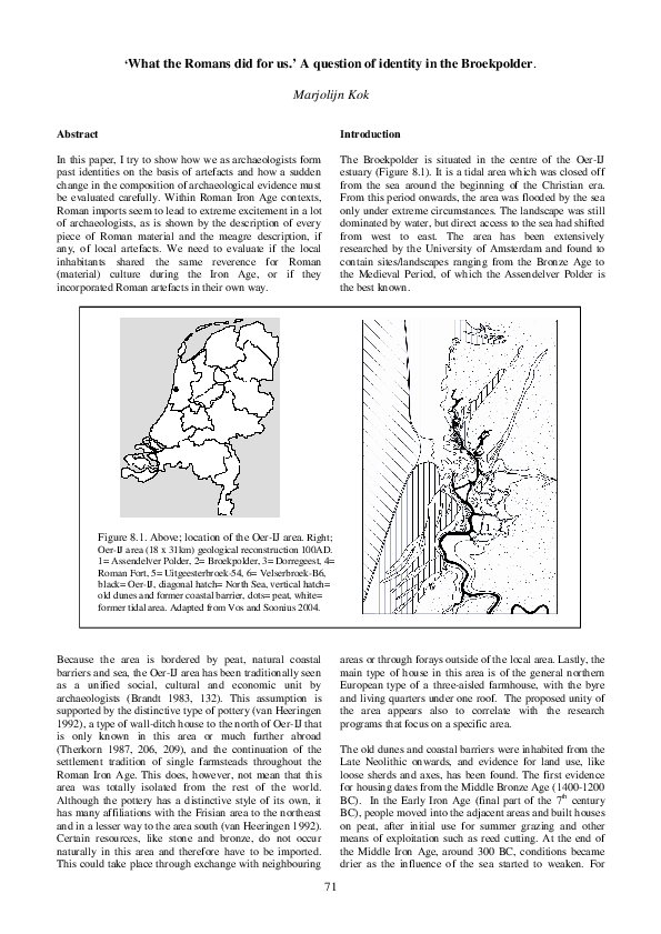 (PDF) What the Romans did for us: a question of identity