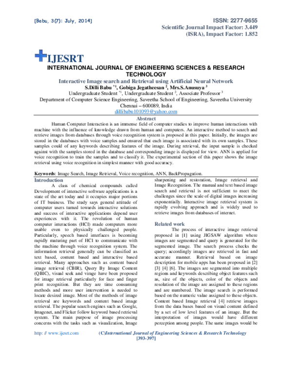 Pdf Interactive Image Search And Retrieval Using Artificial Neural Network