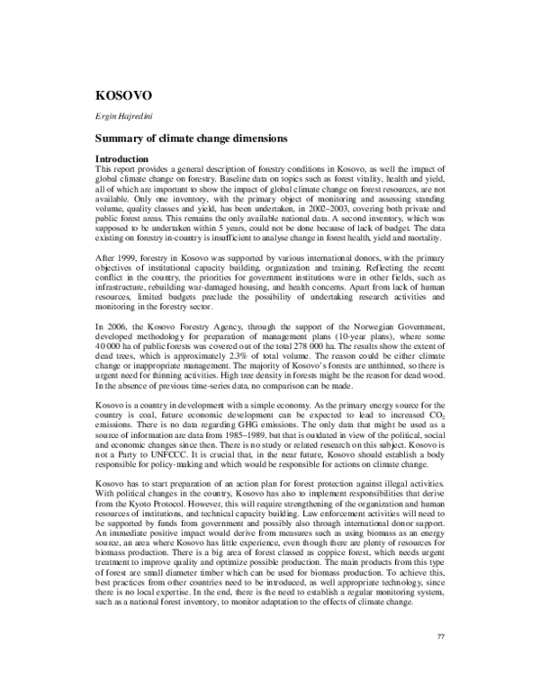 (PDF) Summary of climate change dimensions Introduction