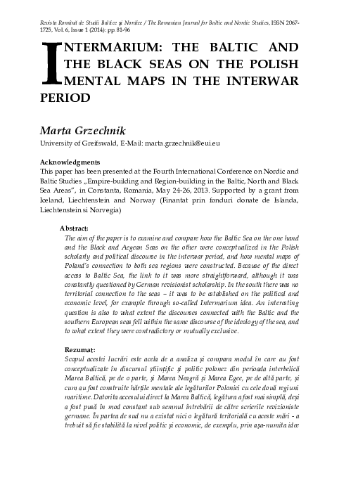 (PDF) Intermarium: The Baltic and the Black Seas on the Polish mental ...