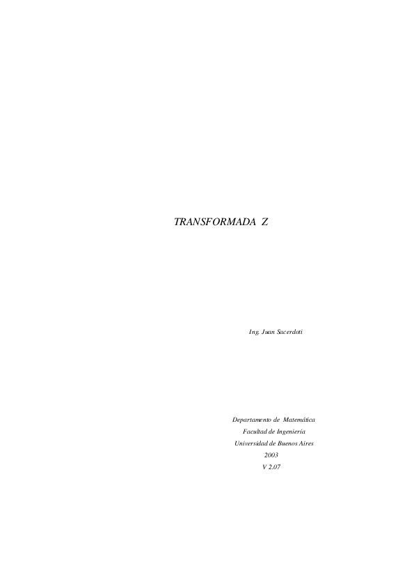 (PDF) TRANSFORMADA Z