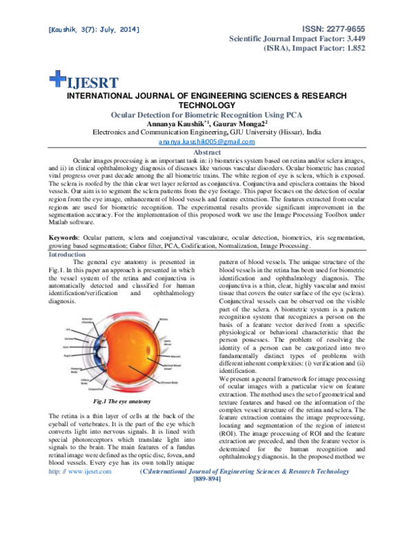 (PDF) Ocular Detection for Biometric Recognition Using PCA (PDF) Ocular Detection for Biometric Recognition Using PCA