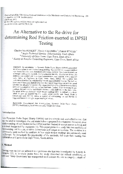 (PDF) An alternative to the re-drive for determining rod friction ...