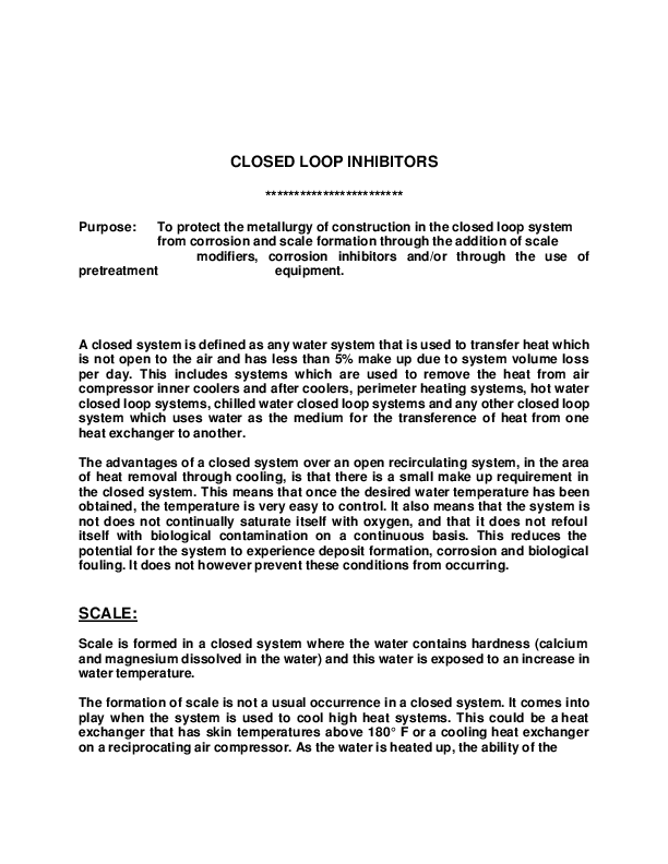 (PDF) Corrosion Control in a Closed Loop System