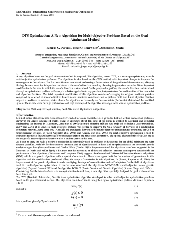 (PDF) DTS Optimization: A New Algorithm for Multi-objective Problems Based on the Goal ...