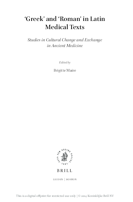 (PDF) « Galen of Pergamum: A Witness of Scribonius Largus’ Œuvre », in ...