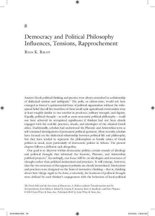 Democracy and Political Philosophy