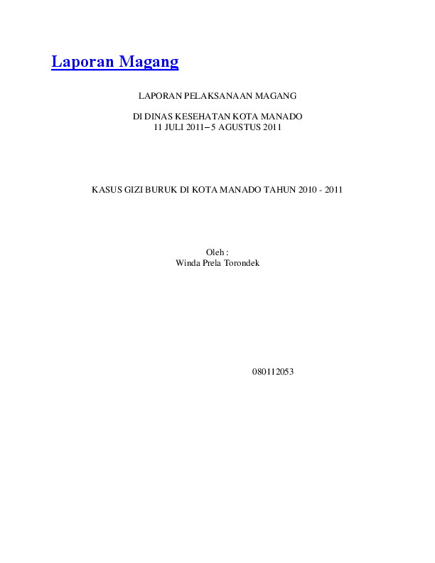 (DOC) Laporan Magang LAPORAN PELAKSANAAN MAGANG