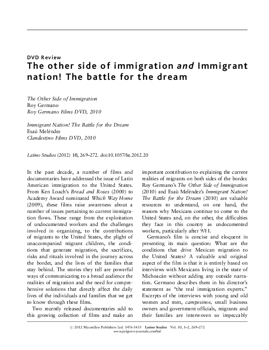 (PDF) Review of Roy Germano's "The Other Side of Immigration" and Esaú ...