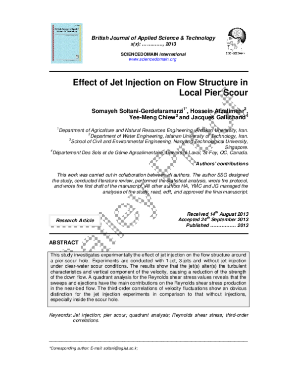 (PDF) Turbulent characteristics in flow subjected to bed suction and ...