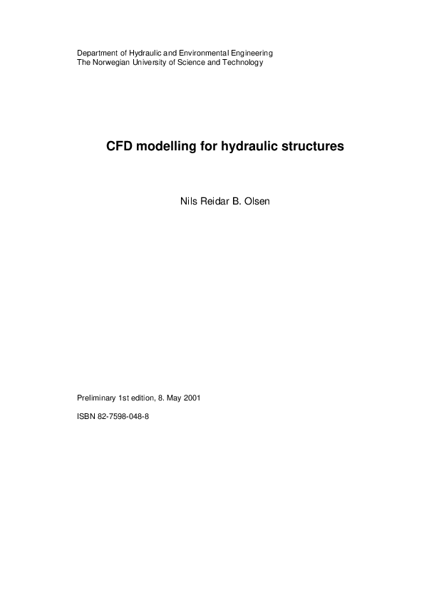 (PDF) CFD modelling for hydraulic structures