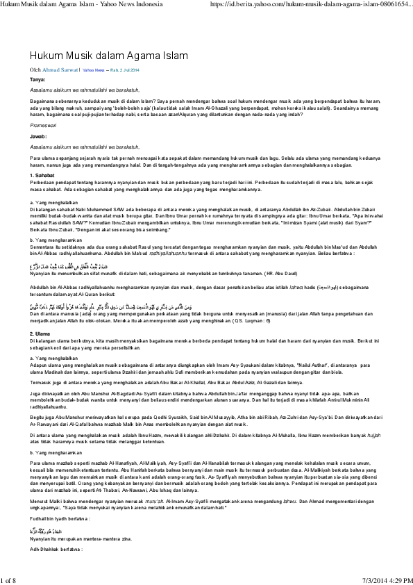 (PDF) Hukum Musik dalam Agama Islam