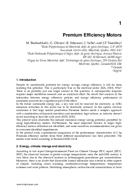 (PDF) Premium Efficiency Motors