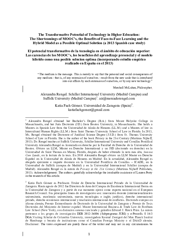 (PDF) The Transformative Potential of Technology in Higher Education ...