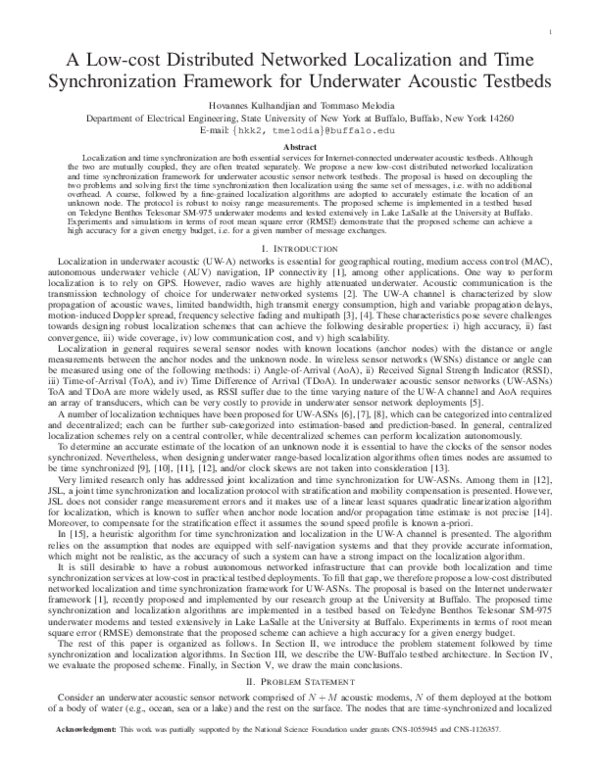 (PDF) Localization and tracking of underwater physical systems | Peter Willett - Academia.edu
