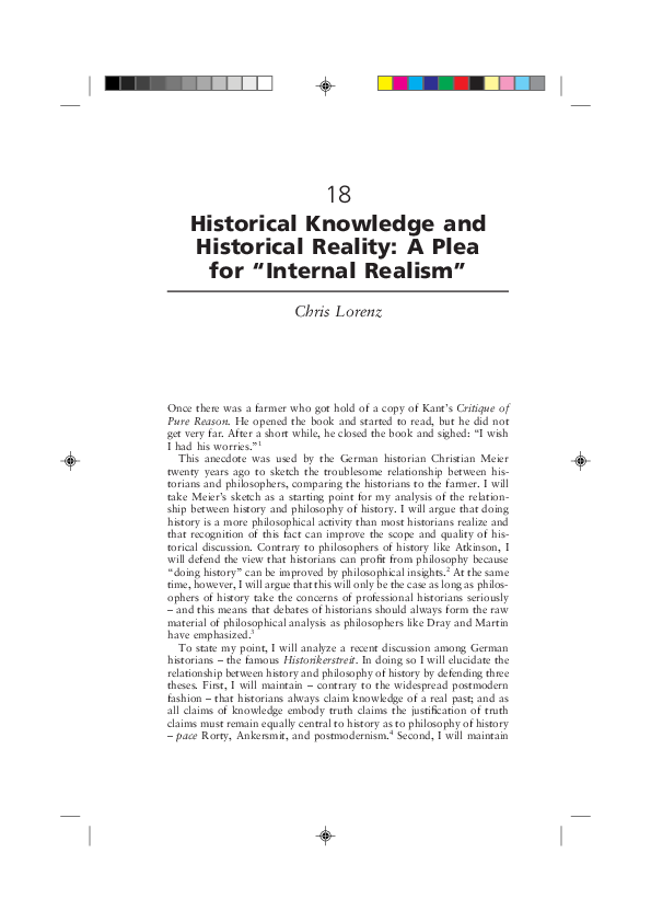 (PDF) Historical Knowledge and Historical Reality: a Plea for" Internal ...