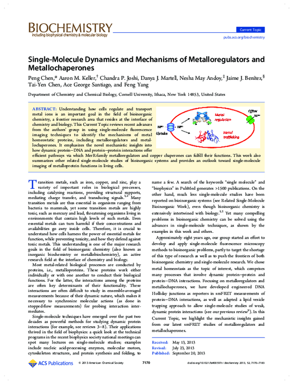 (PDF) Single-Molecule Dynamics and Mechanisms of Metalloregulators and ...