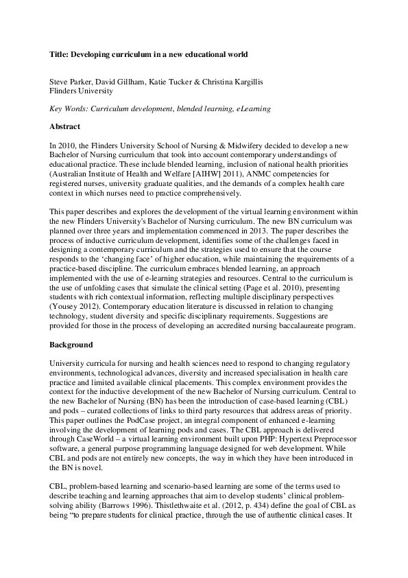 (DOC) Developing curriculum in a new educational world | christina ...