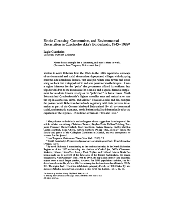 (PDF) Ethnic Cleansing, Communism, and Environmental Devastation in ...