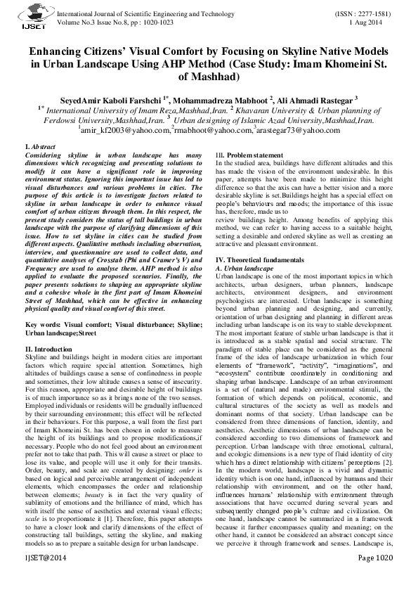 (PDF) "Enhancing Citizens’ Visual Comfort by Focusing on Skyline Native ...