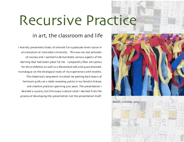 (PDF) Recursive Practice in Art, the Classroom and Life