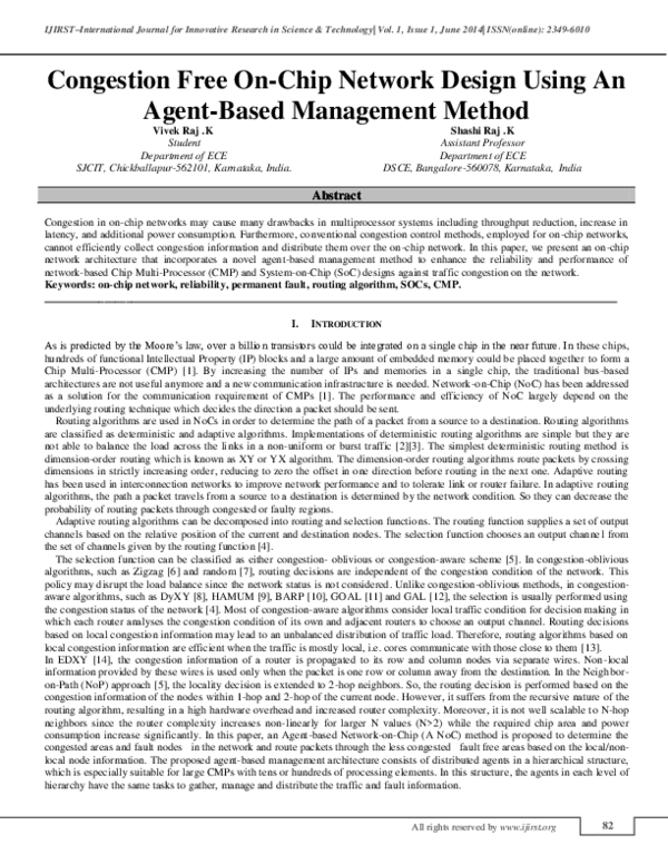 (PDF) CONGESTION FREE ON-CHIP NETWORK DESIGN USING AN AGENT-BASED MANAGEMENT METHOD