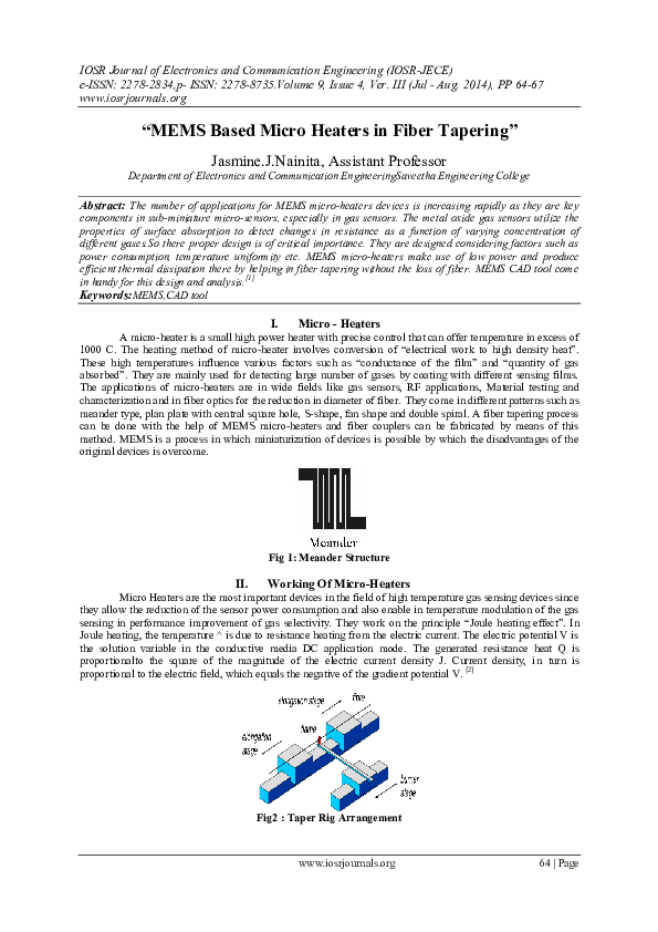 (PDF) 64 | Page "MEMS Based Micro Heaters in Fiber Tapering"