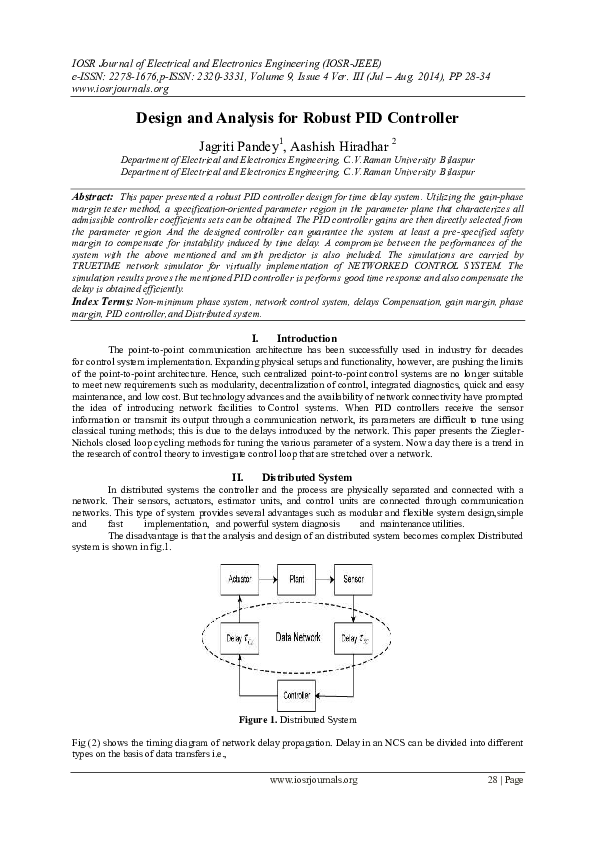 Pdf Design And Analysis For Robust Pid Controller